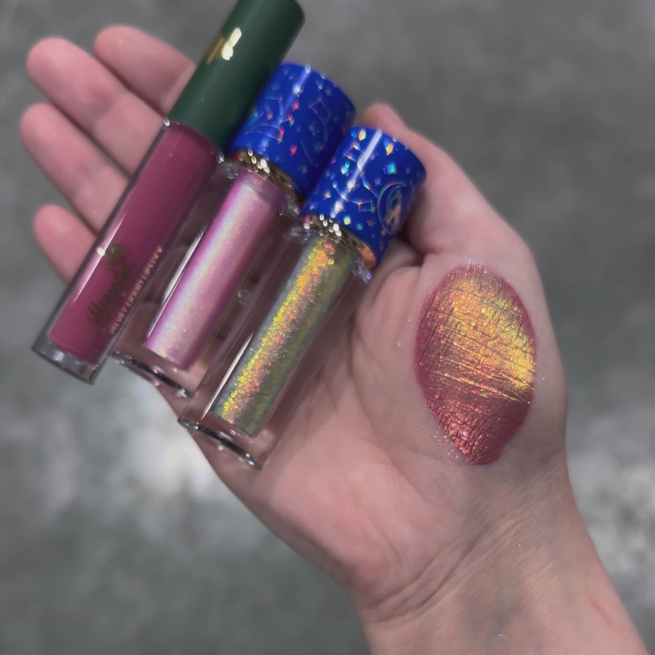 Sparkly Pink & Gold Multichrome Liquid Eyeshadow & Lipstick Glitter ...